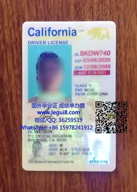 Purchase a fake California Driving License online, 美国非商业驾照