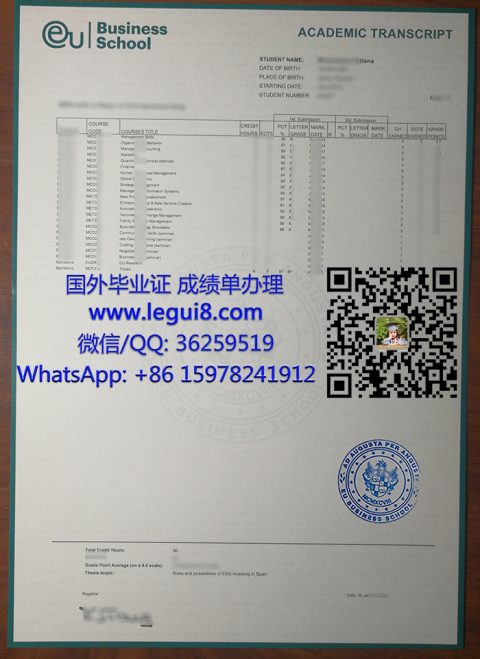 I want to buy a fake EU Business School transcript online